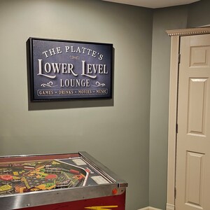Lower Level Sign Family Game Room Sign for Basement Bar and Lounge ...