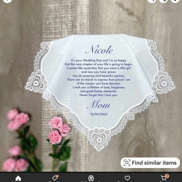 To My Daughter on Her Wedding Day / Personalized Wedding Handkerchief ...