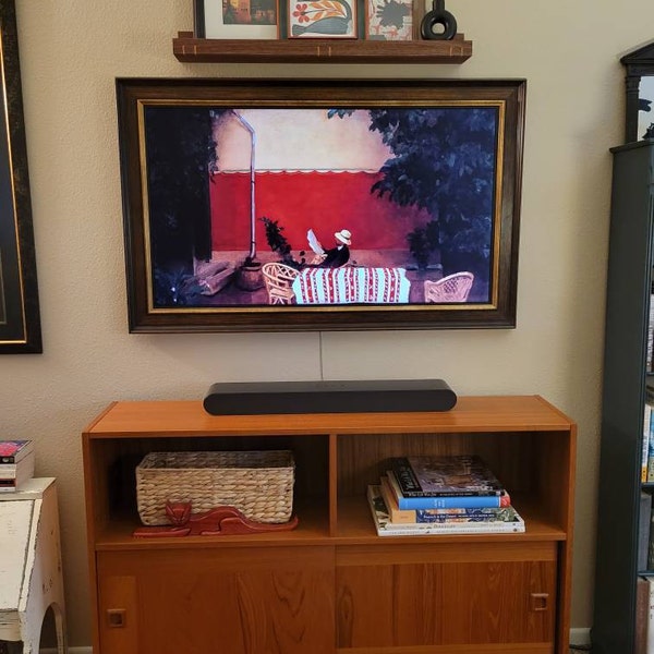 Walnut Floating Canvas Hardwood Frame, Solid Hardwood Display for Deeper 2 Stretched Canvas ...