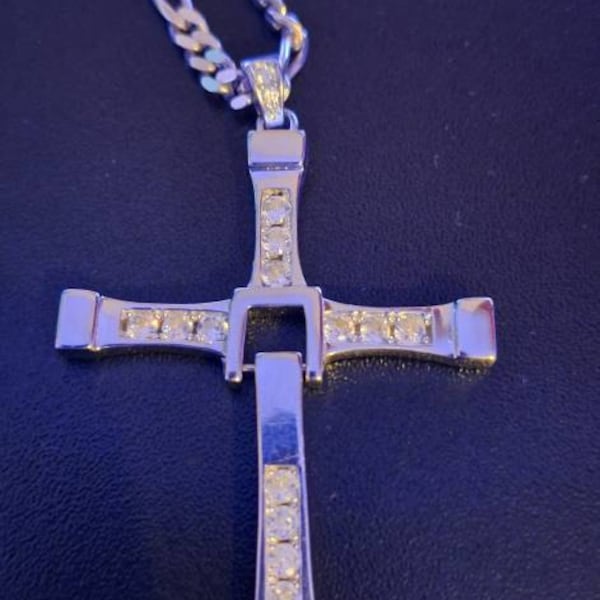 925 Sterling Silver Dominic Cross Toretto Chain Pendant Necklace - Etsy
