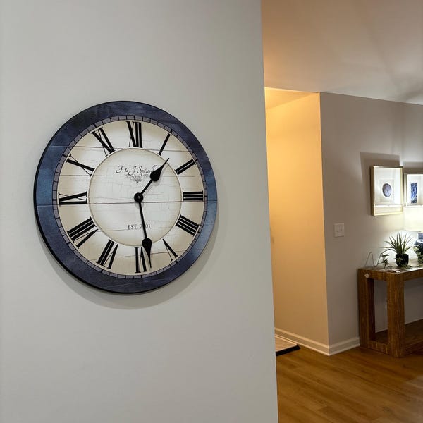 Nantucket Blue Wall Clock, 8 Sizes, EXTRA Quiet Mechanism, Lifetime ...