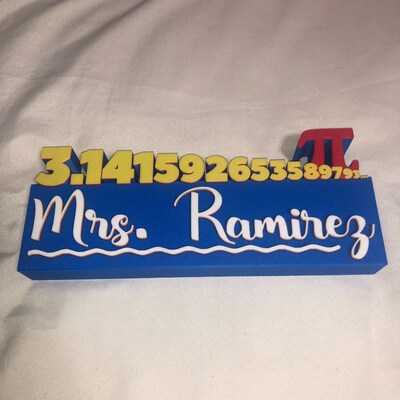Math Pi Name Sign 3D Printed Name Plate Math Teacher Gift Math Gift ...