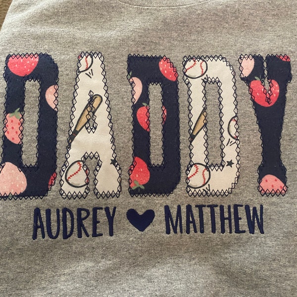Dada Keepsake Applique Crew Neck - Personalized Memory Sweatshirt Made ...