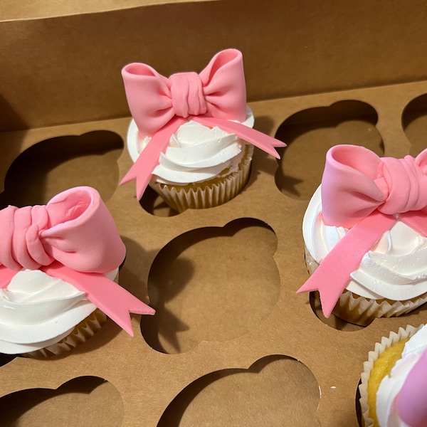 Bow; Edible Hand Made Bow, Sugar Bow for Cakes and Cupcakes, Large ...