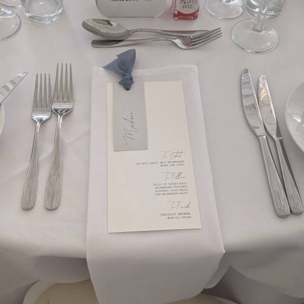 Personalised Wedding Menus With Guest Name Tag, Wedding Place Cards ...