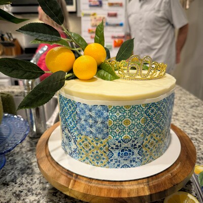 Positano Italy Tile Pattern Edible Image Sheet Cake Topper or Wrap ...