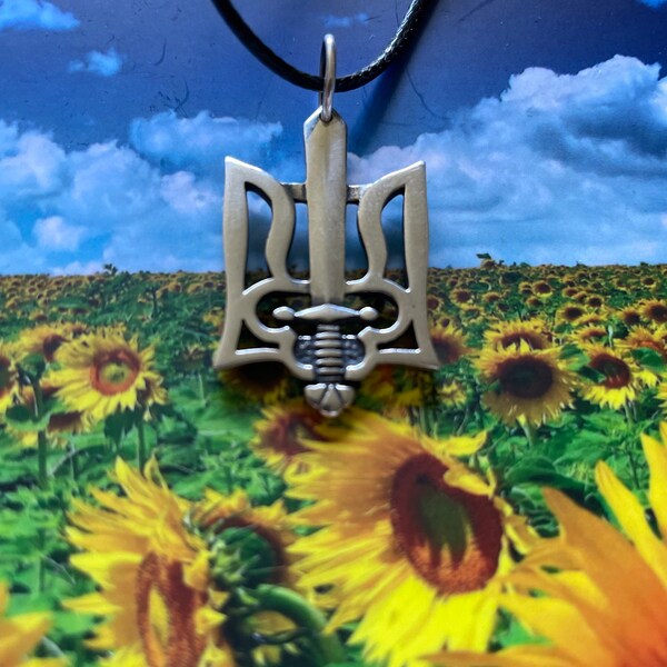 Silver Trident Pendant, Ukraine Symbol Trident Necklace, Ukraine Style ...