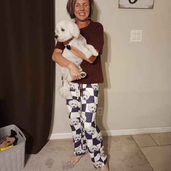 Custom Pet Portrait Pajama Pants Using Pet Photo Name Custom Dog ...