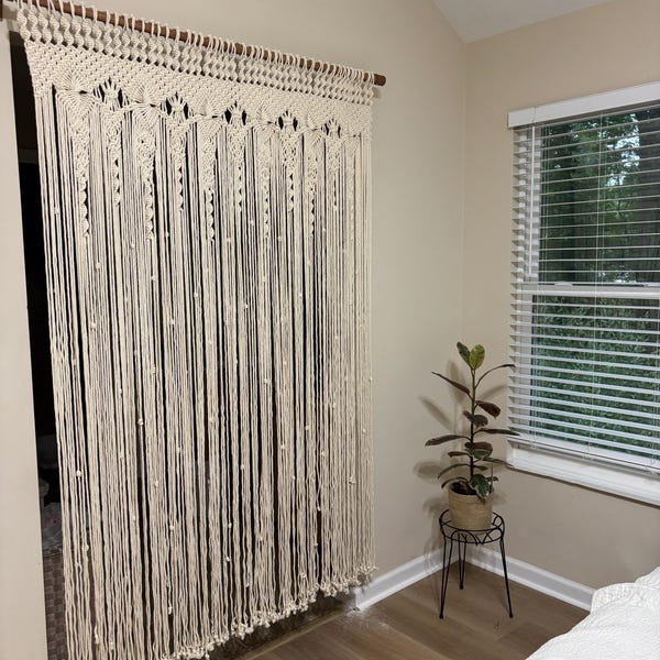 Customizable Macrame Curtain, Handmade Curtains for Doors and Windows ...