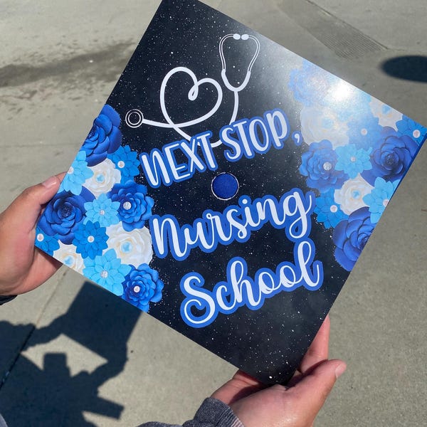 Navy Blue Grad Cap Template, Graduation Cap SVG, DIY Graduation Cap ...