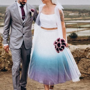 NEW Hand Painted Ombre Wedding Dress. Sunset Wedding Dress. Colorful ...