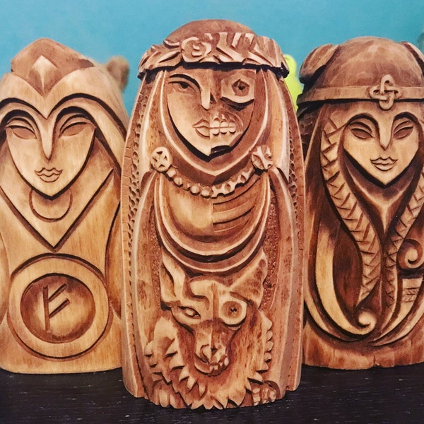 Hel Statue Hand Made From Linden. Original Hand Carved Hel Statuette ...