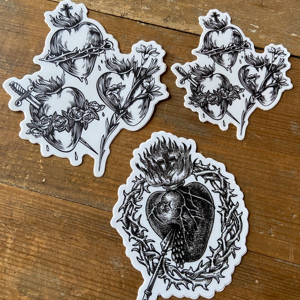 Three Hearts of the Holy Family Sticker - Catholic Sticker - Etsy