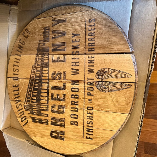 Whiskey Barrel Head That Displays Multiple Bourbon Distilleries ...