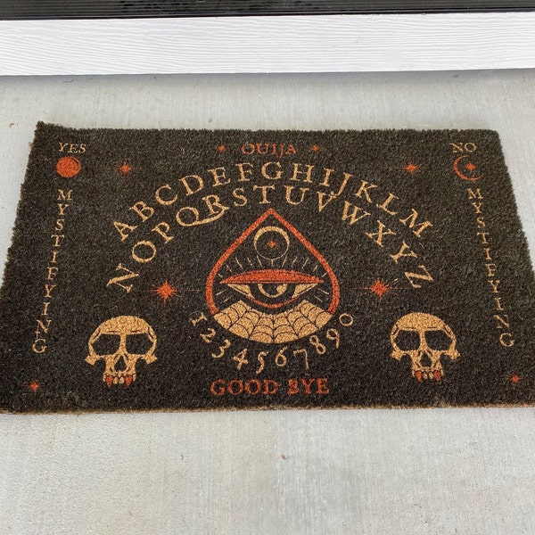 Halloween Skeleton Ouija Board Coir Door Mat, Welcome Halloween Front ...