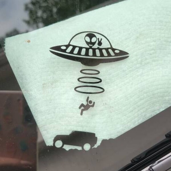 Jeeper Windshield Decal Alien Abduction/ufo Jeeper Sticker /wrangler ...