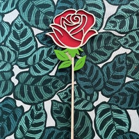 Rose Flower Laser Cut Out Art Valentine Day Acrylic Wood Personalized ...
