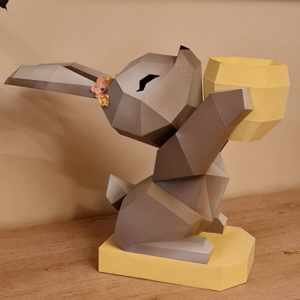 Bunny Papercraft, Low Poly Bunny, Low Poly Animal, Paper Rabbit, Easter ...