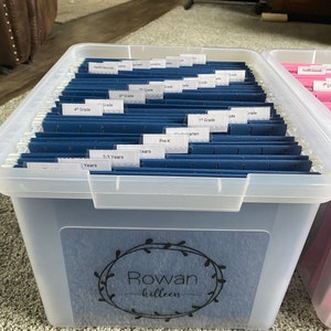 KIDS Vinyl Name Decal Milestone Tote Decal File Box Decal - Etsy