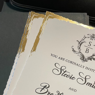 WEDDING INVITE SET, Gold Foil Invitation, Wax Seal, Modern Look Eye ...