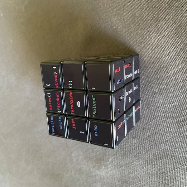 Programmer Puzzle Cube – Coding 3x3 Geeky Decorative Puzzle, Gift for Developers (5.7 Cm ...