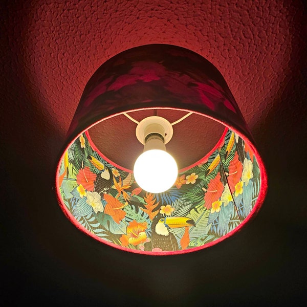 New High Quality Luxury Double Sided Hot Pink and Toucan Bird Botanical ...
