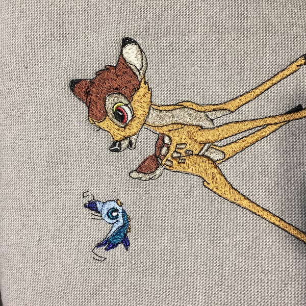 Birds Playing With Bambi Embroidery Design, 4x4 and 5x7 Hoop, Bambi ...