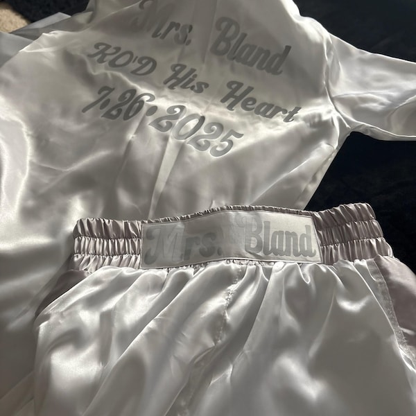Personalized Satin Boxing Robe and Shorts Set - USA Made - Etsy