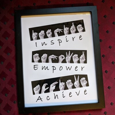 WELCOME Sign ASL Sign Language Letters Black & White - Etsy