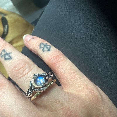 Rose Gold Moon Ring luna Silver Moonstone Moon Ring Moon Engagement ...