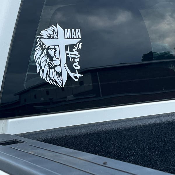 Jesus and Lion Decal, Christian Decal, God Car Decal, Forgiven Car ...