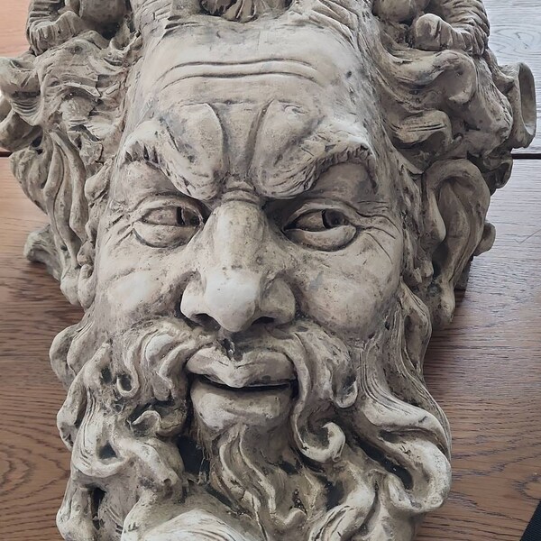 Classic Green Man Wall Hanging/sconce Greenman-fantasy Art-face Plaque ...