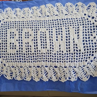 Custom Handmade Crocheted Name Doilies Gift Name Doily Personalized ...