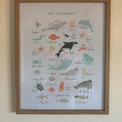 Animal Alphabet and Numbers Prints, Beach Nursery Decor, PRINTABLE Wall ...