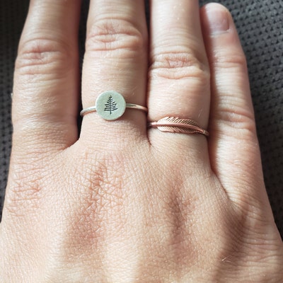 Little Tree Ring, Pine Tree Ring, Evergreen Ring, Sterling Ring, Silver ...