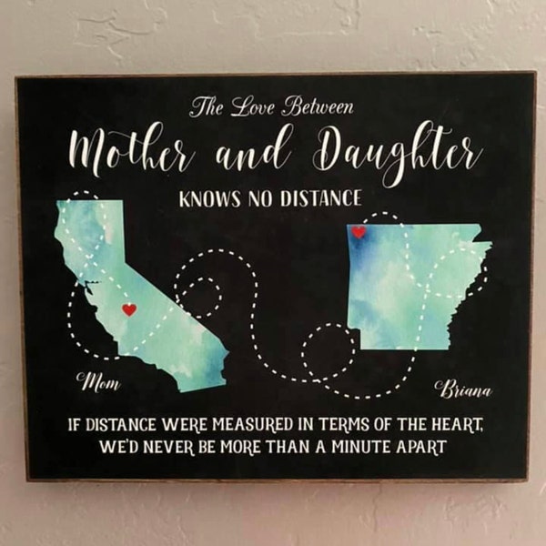 Gift for Mom, Mother's Day, Long Distance Map, the Love Between Mother ...