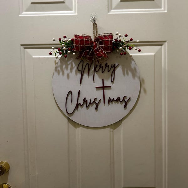 Merry Christmas Door Hanger, Christmas Door Decor, Christmas Door ...