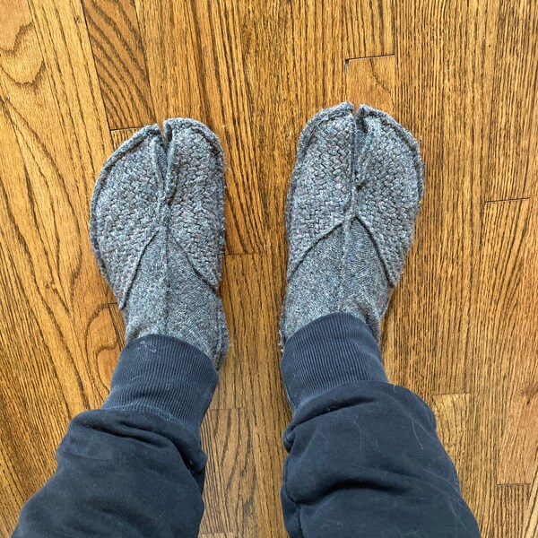 Split Toe House Slippers / Cozy Tabi Socks / Ankle / Wool / Made-to ...
