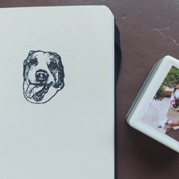 Custom Pet Stamp Self Inking-cat Dog Portrait Pre Inked Stamp ...