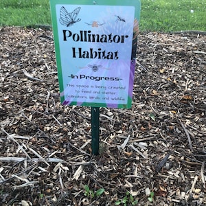 Kids Educational Pollinator Habitat Sign Promoting Native Plants Large ...