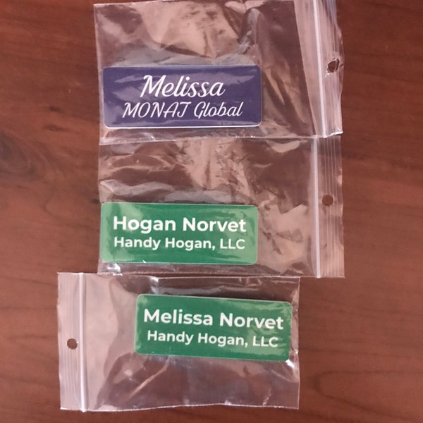 Personalized Plastic Name Badge With Pin or Magnet Attachment - Custom ...