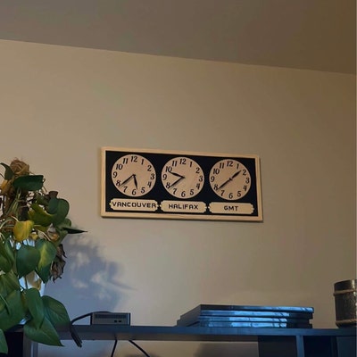 Time Zone Wall Clock, City/state/country Sign, World Clock Height 5 ...