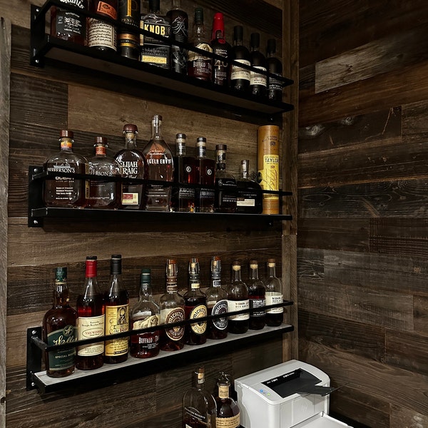 Bar Shelf, Whiskey, Wine Display, 24 Inch. - Etsy