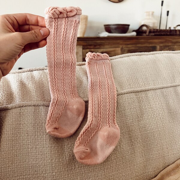 Spanish Hollow Knee High Socks, Girl Sock, Baby Socks, Cute Knee High ...