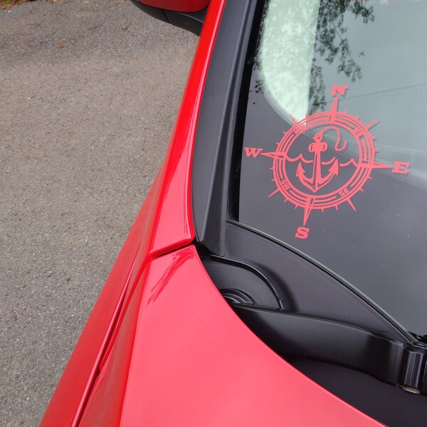 Anchor Compass Vinyl Decal, Car Decal, Navy Decal, Laptop Decal, Boat ...