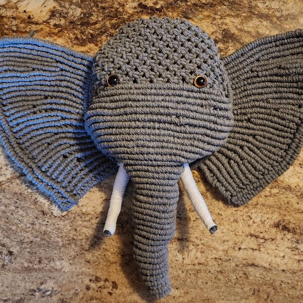 Macrame Elephant Wall Hanging, Hanging Elephant Macrame Wall Art ...