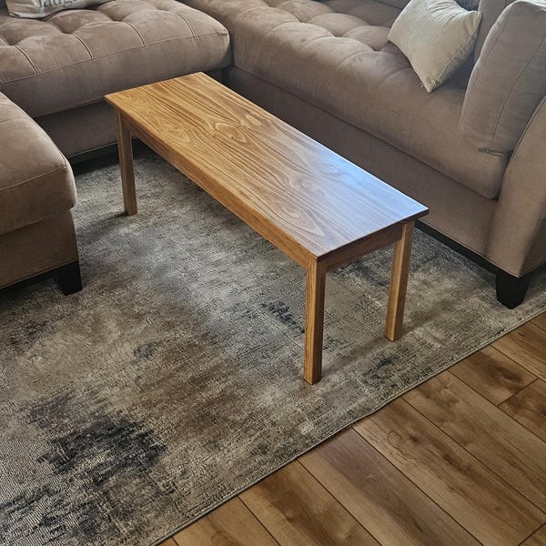 Narrow Coffee Table – Slim Modern Wood Table for Small Spaces ...