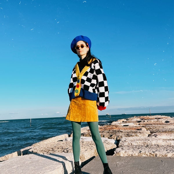 CROCHET PATTERN, Checkered Crochet Cardigan Pattern,checkered Crochet ...