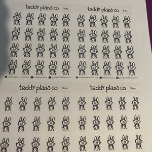 Study Bunnies Studying, Homework, Exams, Assignment Planner Stickers B ...