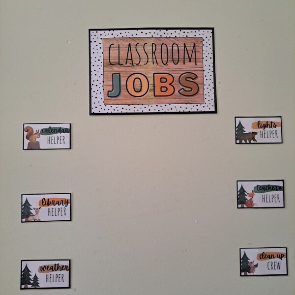Woodland Classroom Jobs Display [editable] - Etsy